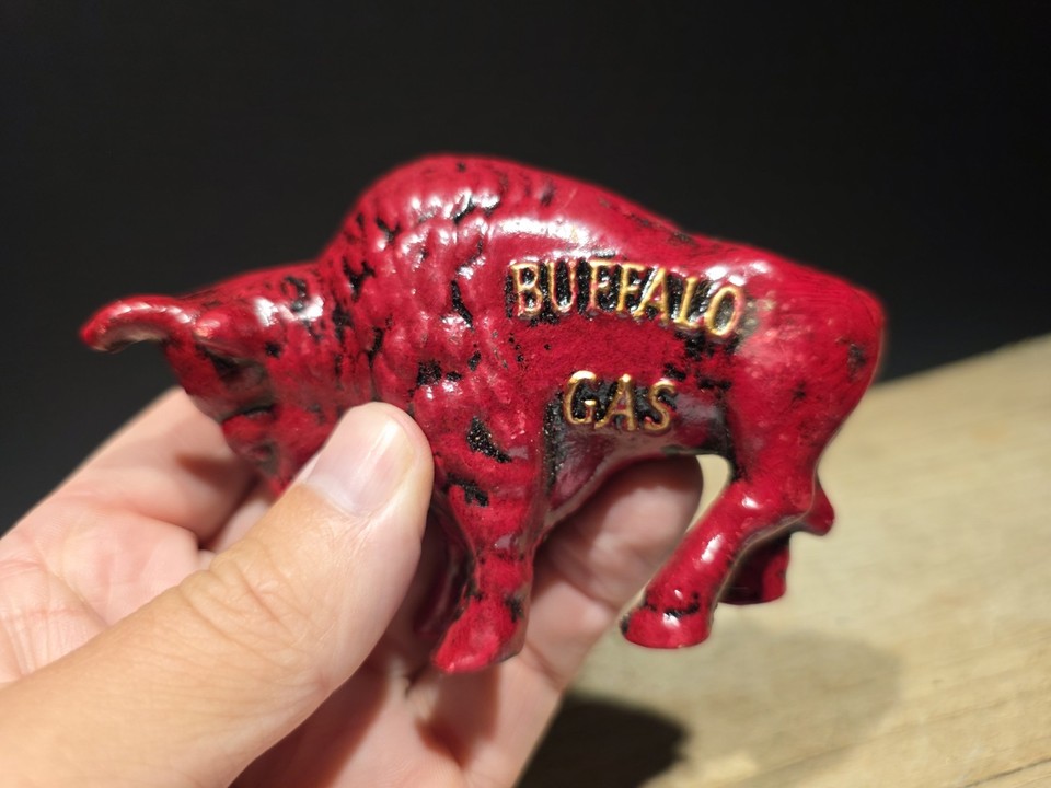 Antique Style Buffalo Gasoline Cast Iron Coin Bank | eBay