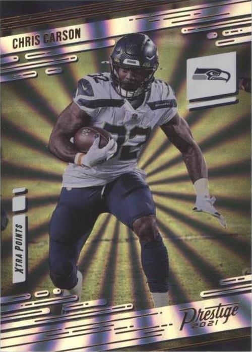 2021 Panini Prestige - Chris Carson #198 Xtra Points Sunburst for sale ...