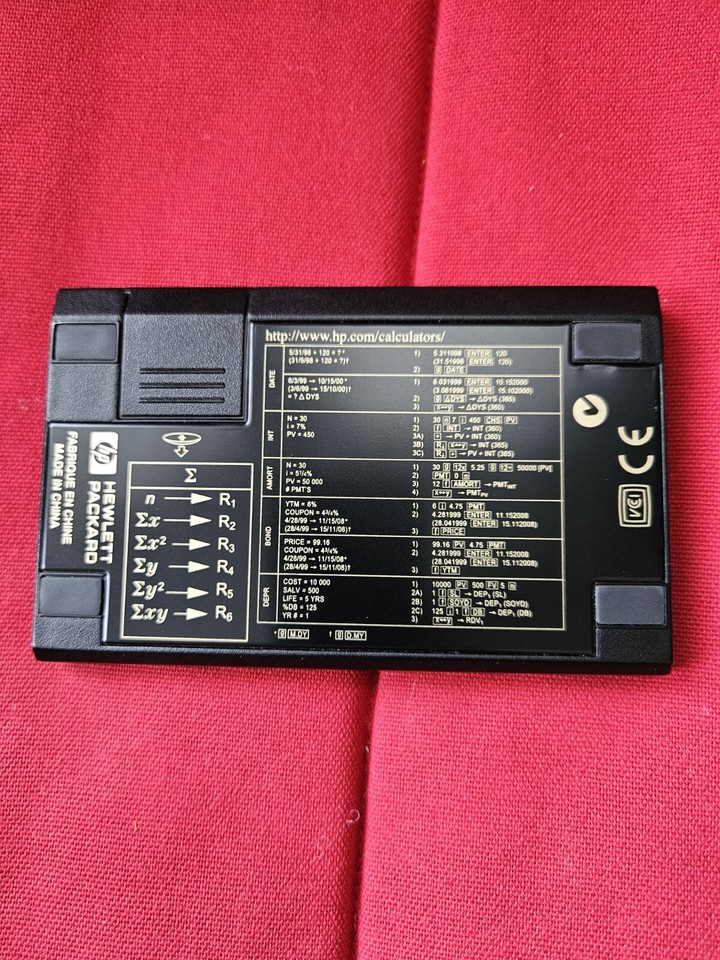 HP Hewlett Packard 12C Financial Calculator With Cover Needs Battery ...