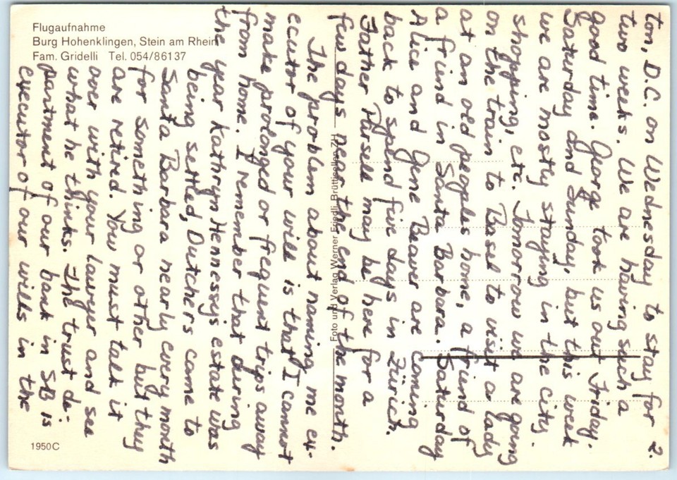 Postcard - Aerial view, Hohenklingen Castle - Stein am Rhein ...