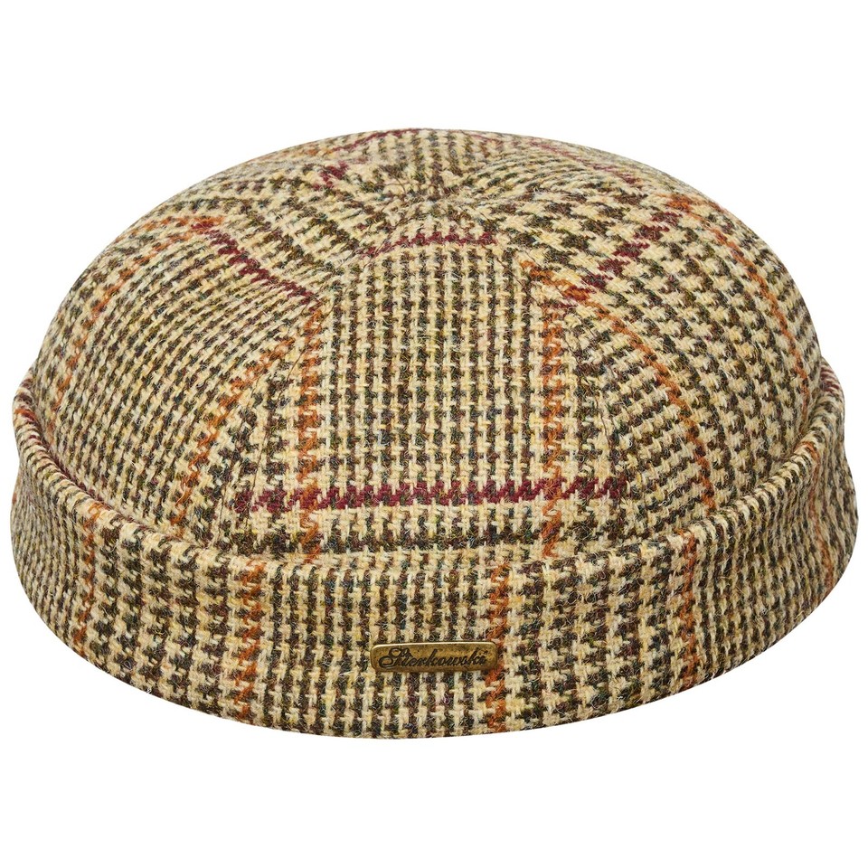 DOCKER Beanie Harris Tweed Wool Fisherman Winter Mariner Cap Handmade ...