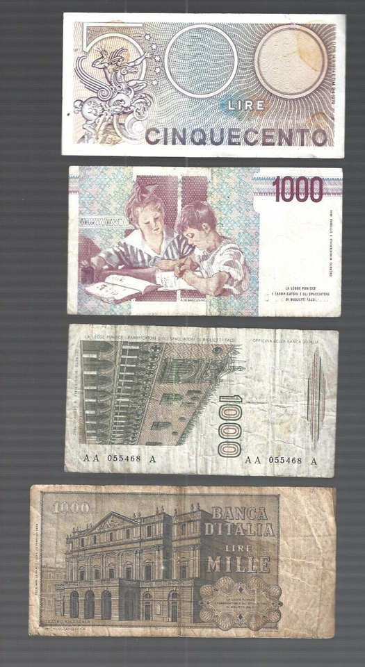 Italy🎯 assorted set of (7) withdrawn banknotes from Italy lot #2555 | eBay