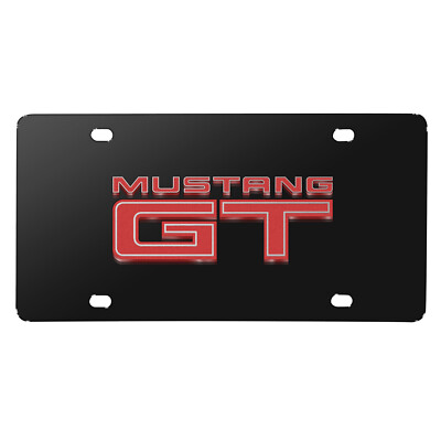Ford Mustang GT in Red 3D Black Stainless Steel License Plate | eBay