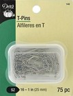 Dritz T Pins 140 1-Inch, 100 1-1/2-Inch, 109 1-1/4-Inch, 101 1-3/4-Inch ...