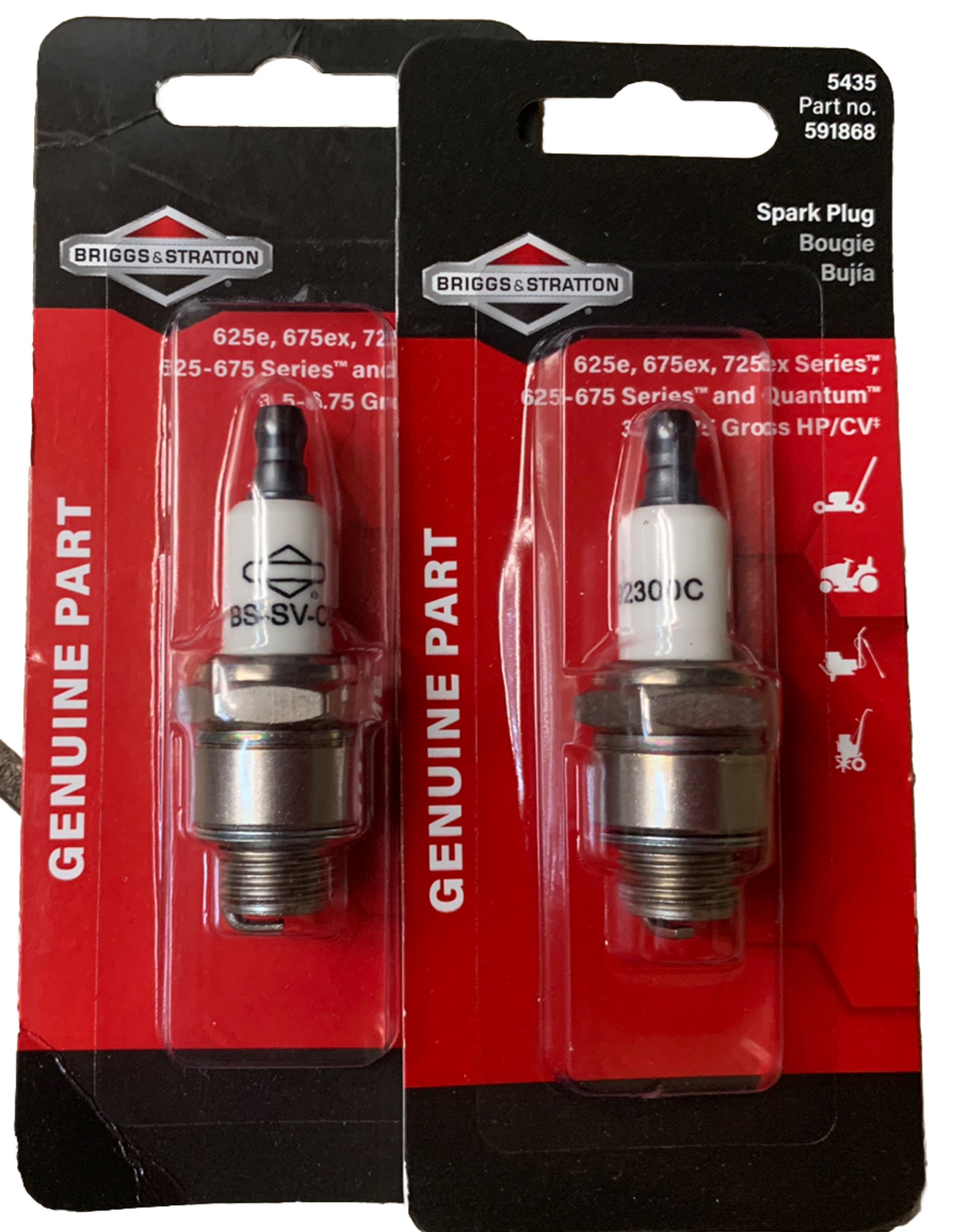 Briggs & Stratton 5435 Replacement Spark Plug Part #591868 Lot of 2 B5 ...
