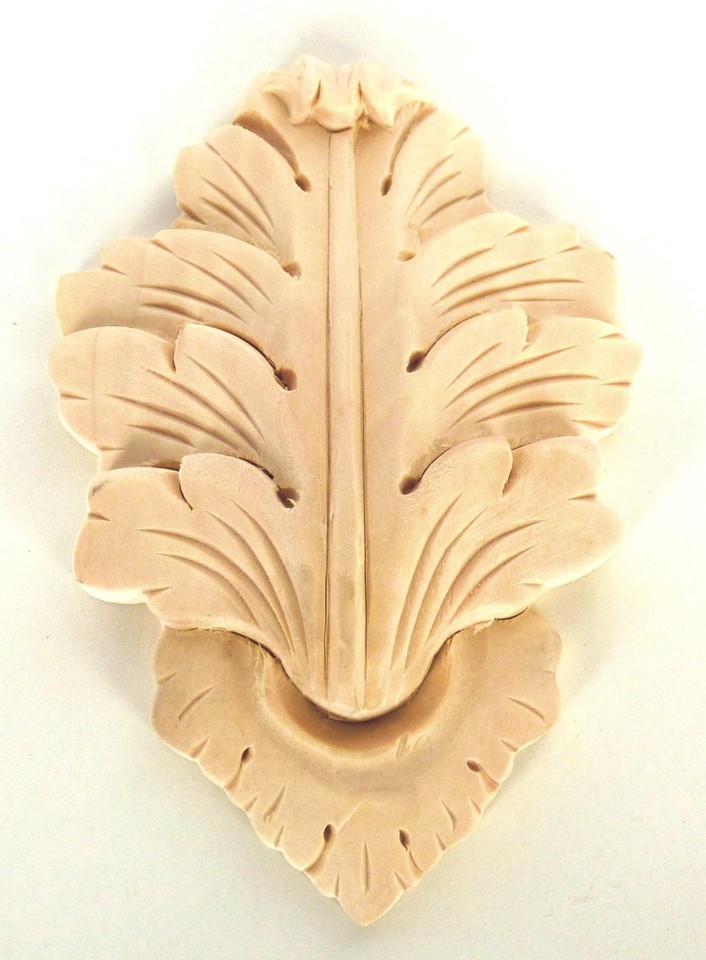 2pc/pair, 4-1/2"H X 3-1/8""W X 3/4", Hand Carved Red Oak, Wood Rosette ...