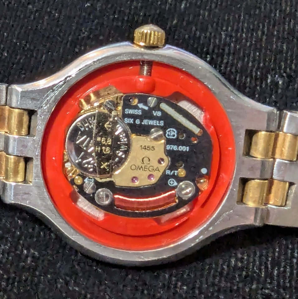 OMEGA DeVille Solid 18K GOLD & SS Ladies Quartz WATCH 1455 SWISS LUXURY ...