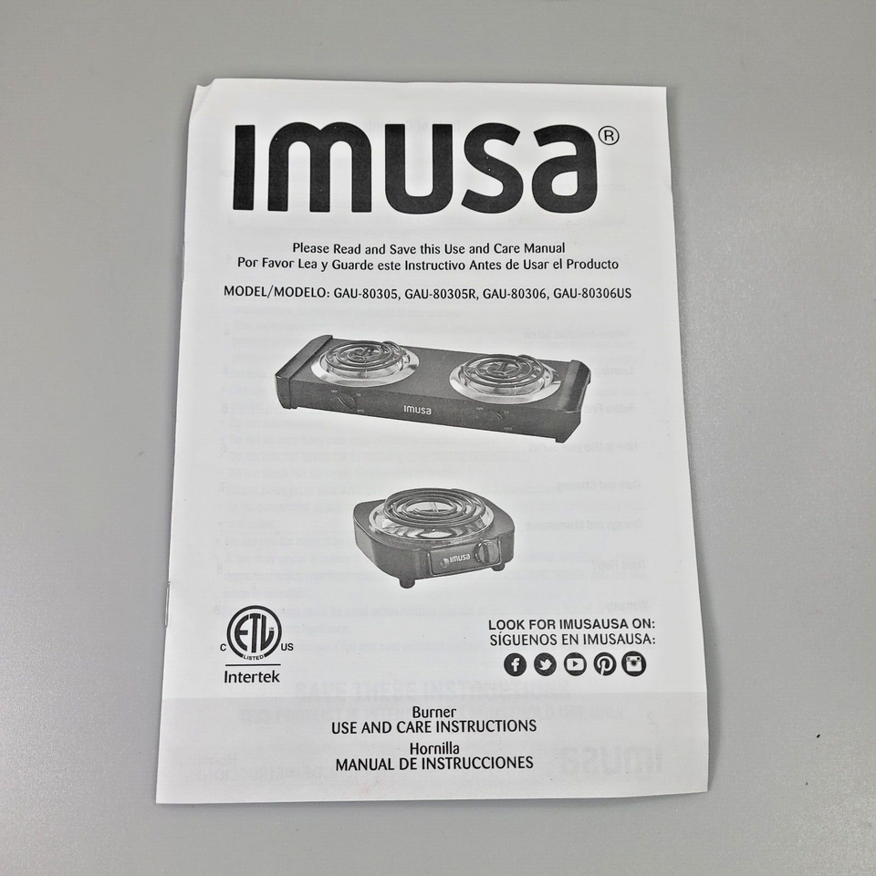 IMUSA USA GAU-80305 Electric Single Burner 1100-Watts, Black Cooktop Stove | eBay