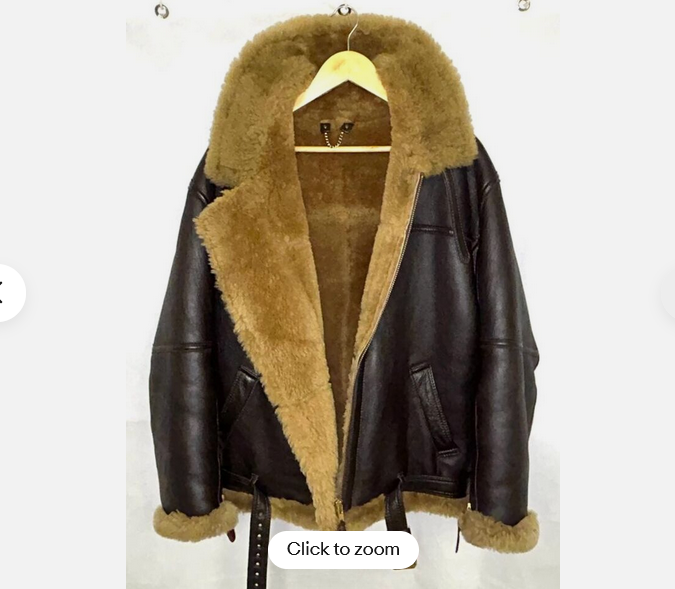 Mens B3 RAF Bomber Irvin Aviator Flying Pilot Fur Shearling Real ...