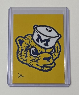 Michigan Wolverines Limited Edition Artist Signed Vintage Logo Trading ...