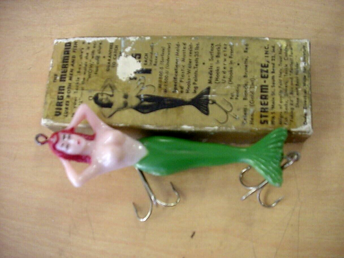 Vintage VIRGIN MERMAID 1950's STREAM-EZE USA Lure Fish Bait Tackle free ...