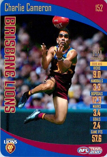 2020 BRISBANE LIONS AFL Card CHARLIE CAMERON Teamcoach | eBay
