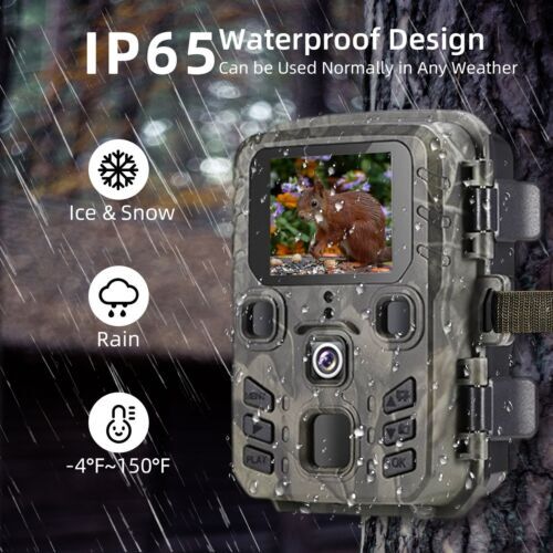 1/4 Pack Mini Trail Camera 24MP 1080P Game Hunting Motion Activated ...