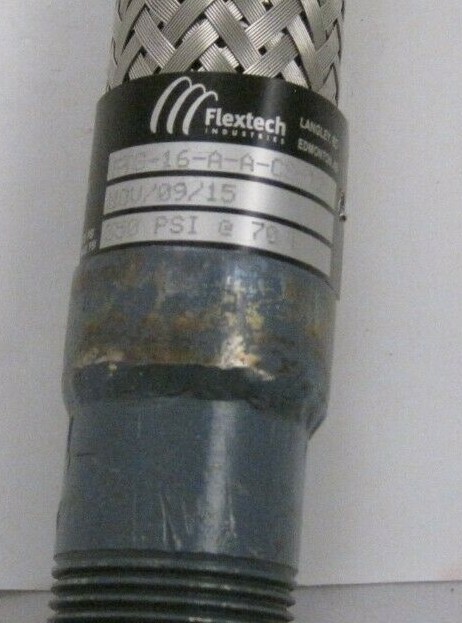 Flextech 1” I.D. X 12” L Flexible Metal Hose Assembly 1" MNPT ...