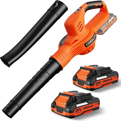 LAZYBOI Electric Leaf Blower Cordless - 2 Batteries - Charger 21V LA808 ...