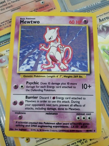 Pokemon Mewtwo 10/102 Playing Card - 1995,96,98 Halographic | eBay