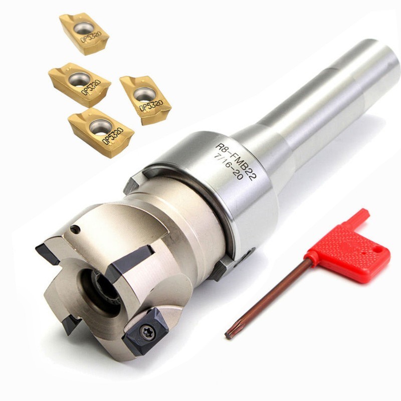 R8 FMB22 Arbor 400R 50MM Face End Mill Shell Cutter +APMT1604 Inserts ...
