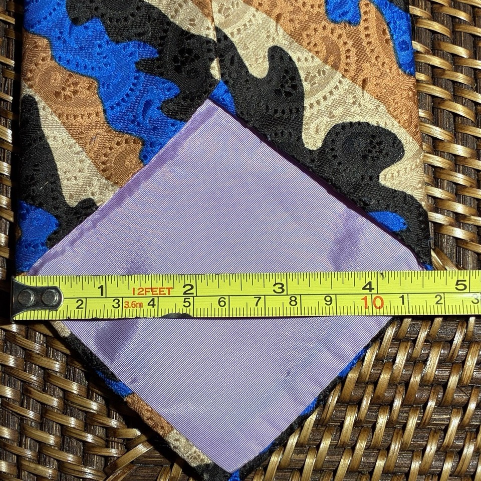 Vintage Yves Saint Laurent YSL Silk Tie AOP Colorful Logo Wide 70s USA ...