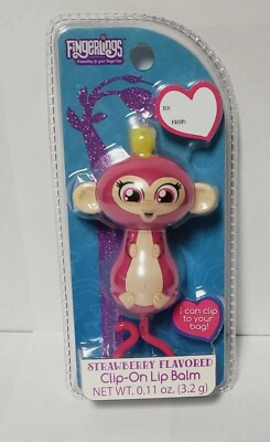 Fingerlings Strawberry Flavored Clip-On Lip Balm, Pink, Bag Clip | eBay