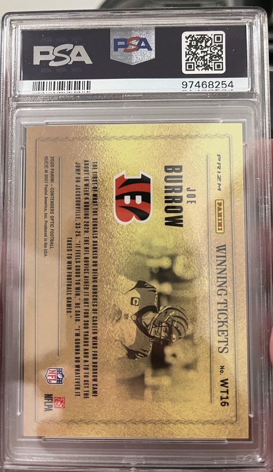 2020 Panini Contenders Optic - Winning Tickets #WT16 Joe Burrow (RC ...