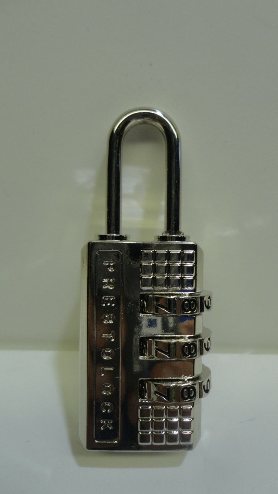 Prestolock Keyless 3 Digit Combination Steel Shackle Padlock Chrome ...