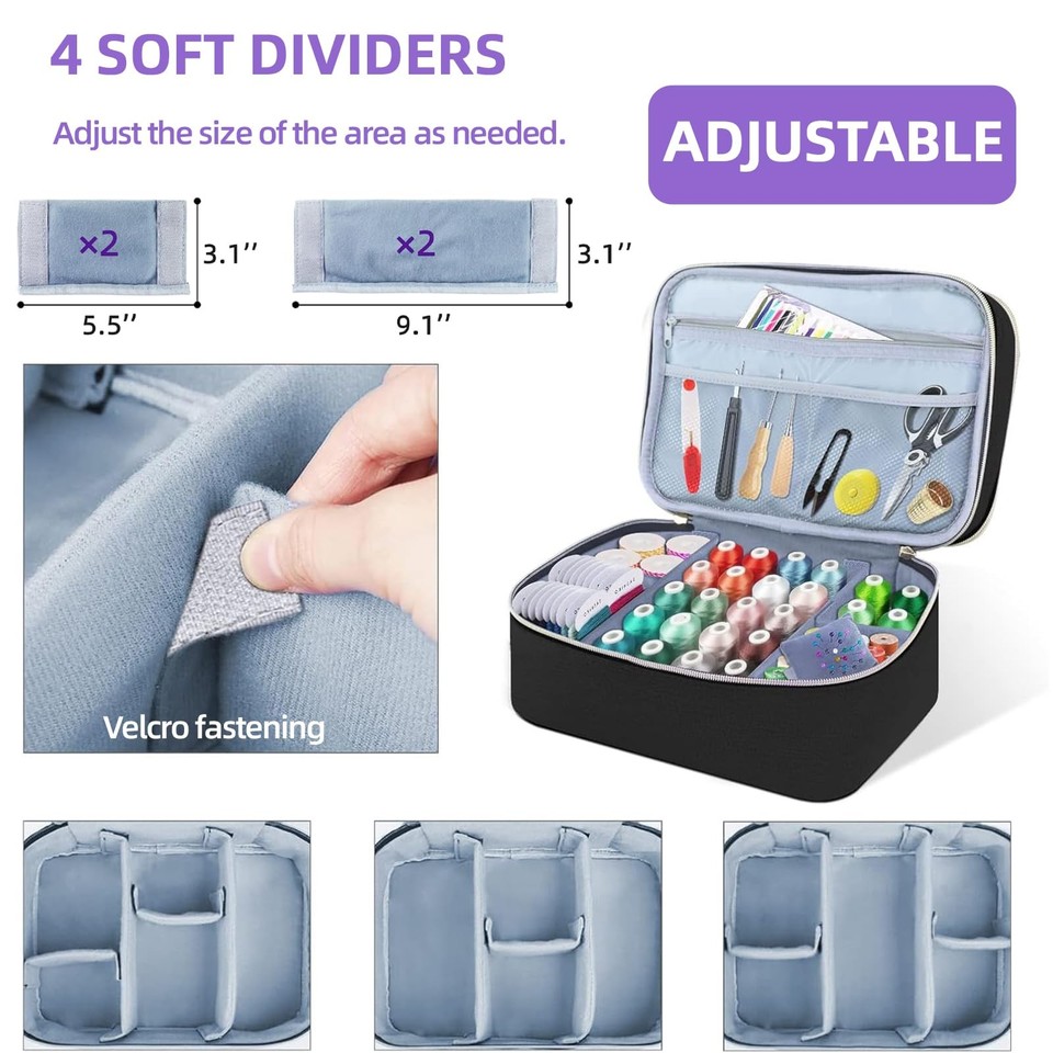 Sewing Supplies Organizer Bag 11.5"x 8"x 6" Sewing Box for Women Sewing ...