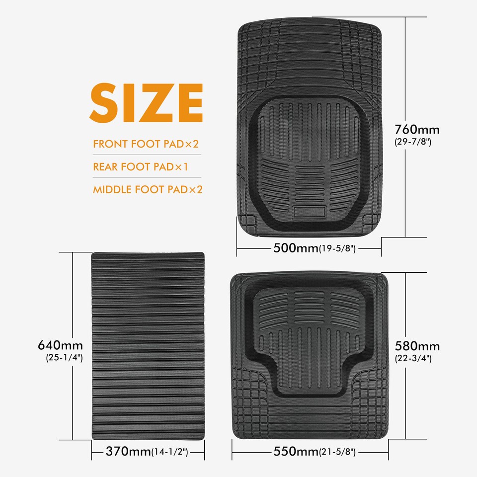5PCS Full Set Carpets Car Floor Mats XPE Non-Slip All Weather For ...