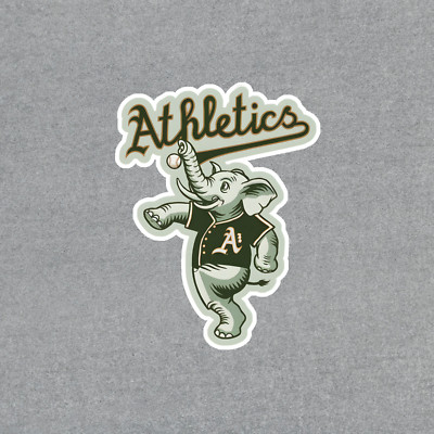 Retro Oakland Athletics Elephant Mascot Baseball Sticker - Die Cut ...