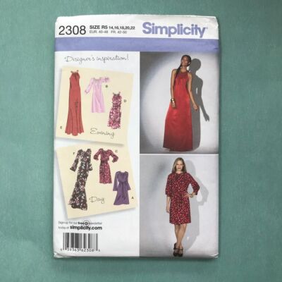 Simplicity Pattern #2308 - Misses' Dress & Sash - Sizes 14 - 22 | eBay