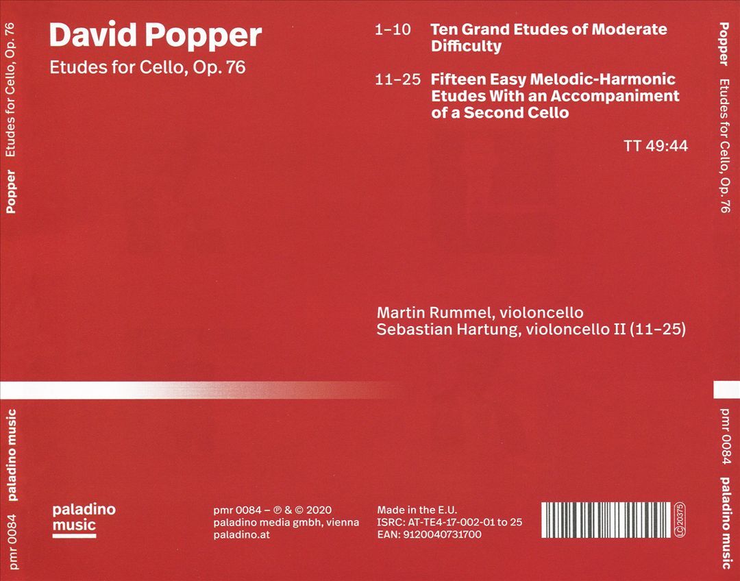 David Popper: Etudes for Cello, Op. 76 by Rummel, Martin / Hartung ...