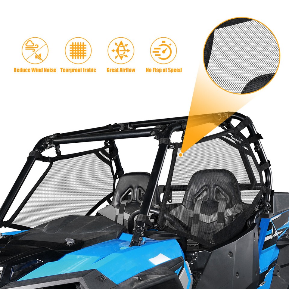 UTV Side Window Net Shield Kit Roll Cage Mesh For Polaris RZR 570 1000 ...