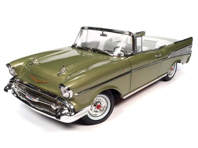 AUTOWORLD AW306 1/18 1957 CHEVROLET BEL AIR CONVERTIBLE Laurel Green ...