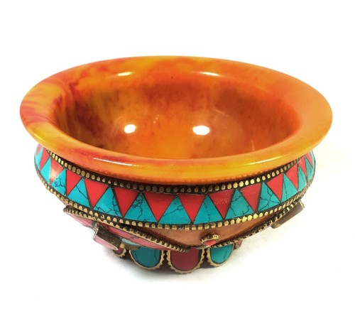 Imitation Amber offering Bowl Offering Tibetan Tea Buddhist Nepali ...