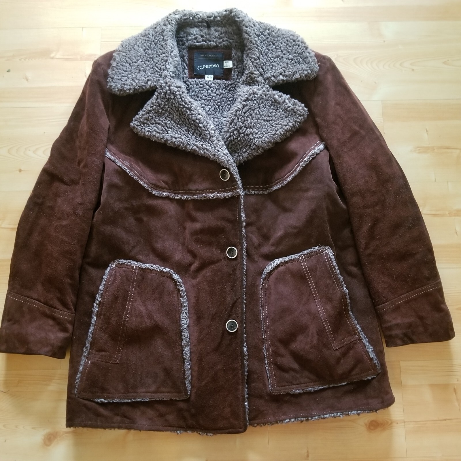 Vintage JCPenney Split Cowhide Leather Farmer Work Lumberjack Coat ...