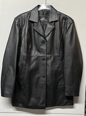 Y2K KC Collections Women's Size L Black Leather Jacket | eBay