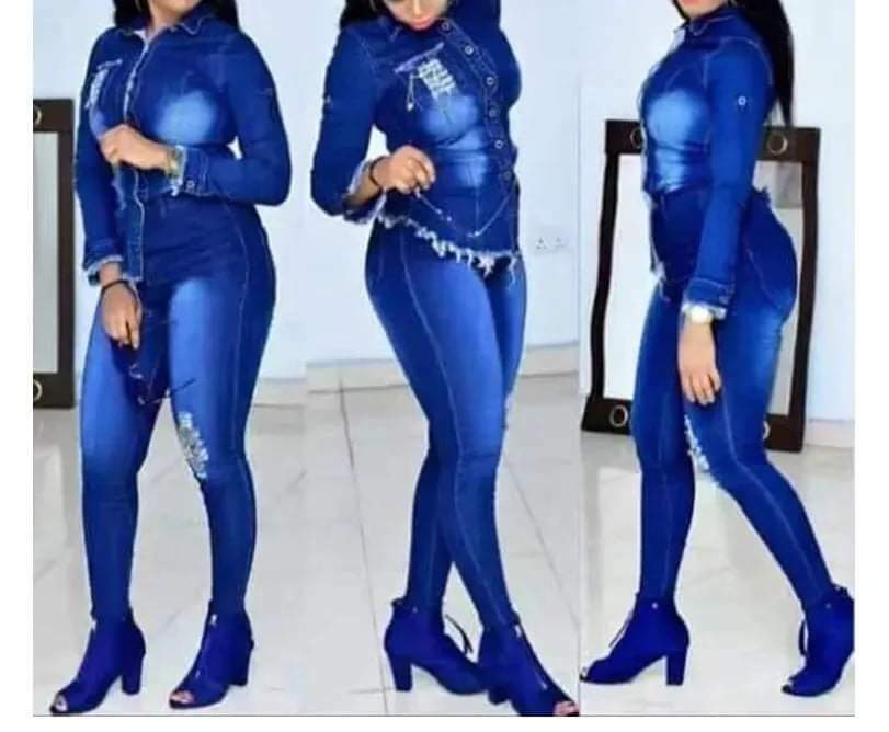 Womens denim jean set | eBay