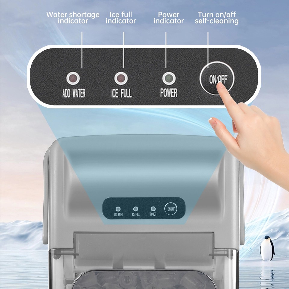 YUKOOL Desktop Ice Maker, Portable, 9pcs/6-13min, 26lbs/24H, Self ...