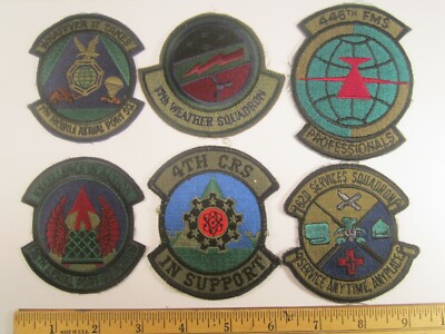 (Lot of 6) US AIR FORCE Patches USAF 446 FMS, 7th MOBILE AERIAL etc ...