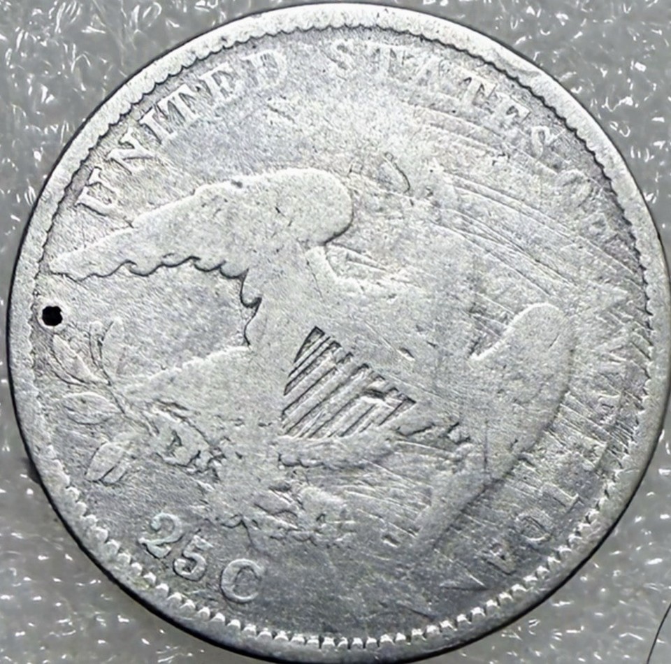 1834 Capped Bust Quarter 25C Type 2 Reduced Dia VG Cleaned, Rotated ...