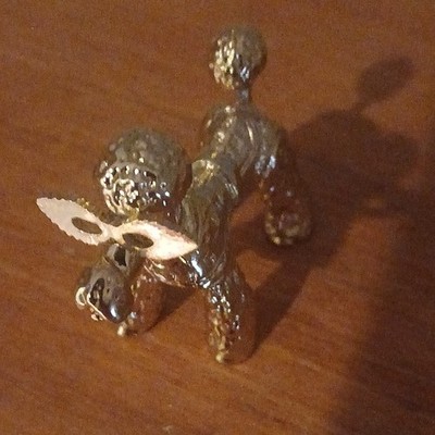 Metal Poodle Dog Figurine with Decorative Mask, Collectible Home Decor ...