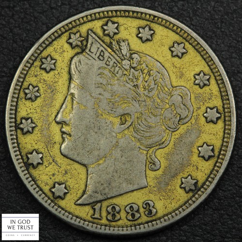 Reeded Edge Gold-Plated Original RACKETEER Nickel 1883 WITH CENTS ...
