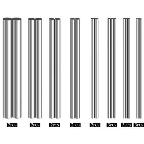 Diameter 2-10mm Stainless Steel Round Rods Bar for DIY Craft, 19PCS ...