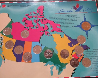 Set 1992 Canada Commemorative 12 Quarters + Parliament Loonie. Twenty ...