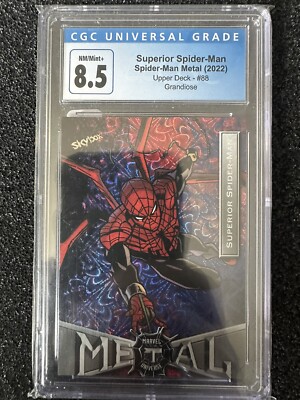 2021 Upper Deck Marvel Metal SM Grandiose Superior Spiderman #88 CGC 8. ...