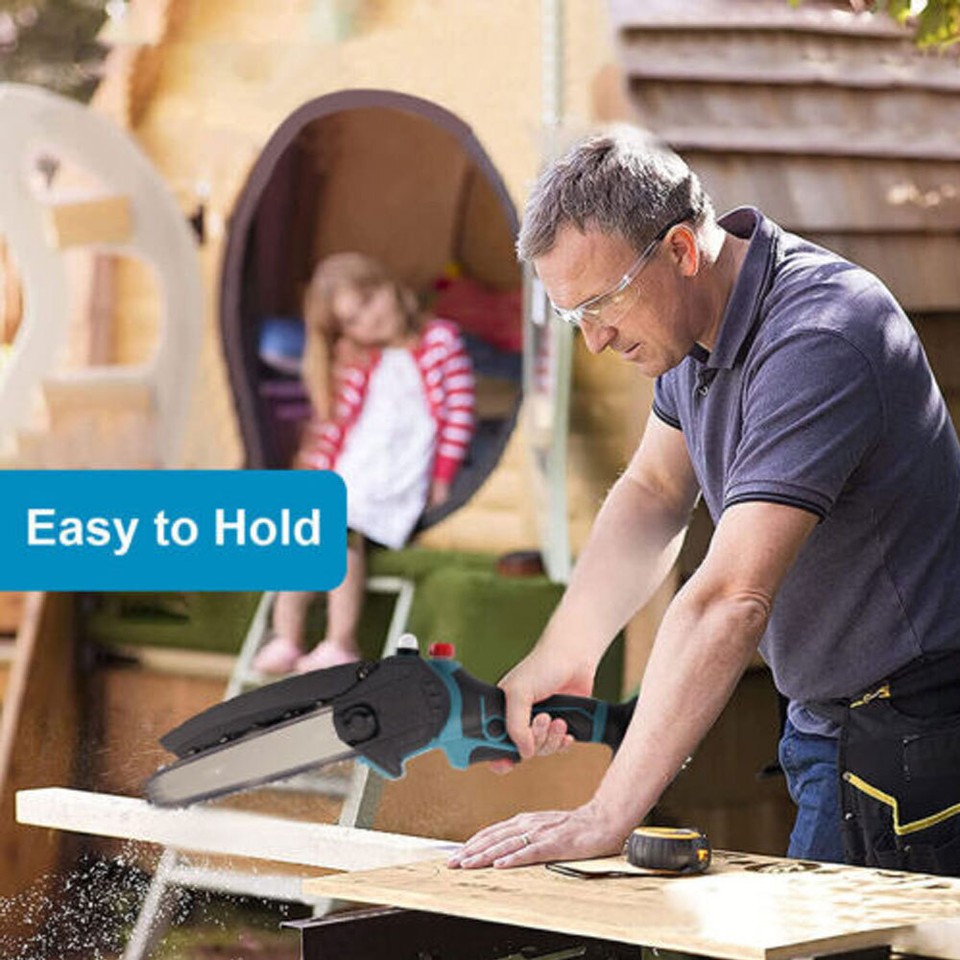 8in 4000W Mini Cordless Chainsaw Electric One-Hand Saw Wood Cutter 2 ...