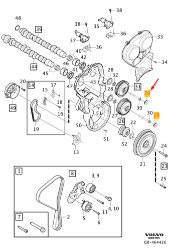 Bouchon de poulie d'arbre cames VOLVO XC60 MK2 32213769 neuf ...
