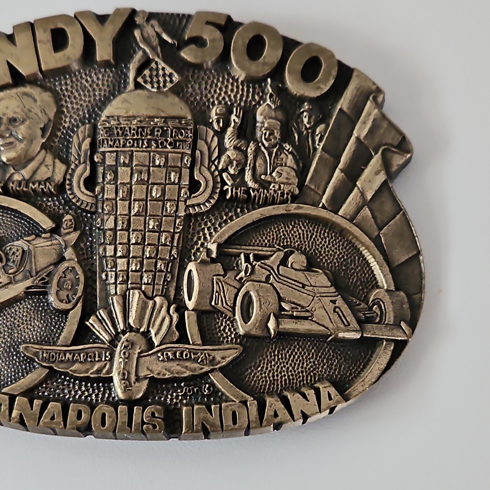 Vintage Award Design Medals Indy 500 Racing Brass Belt Buckle | eBay
