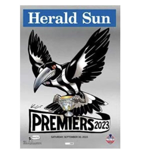 2023 COLLINGWOOD PREMIERSHIP POSTER LIMITED EDITION MARK KNIGHT Foil ...