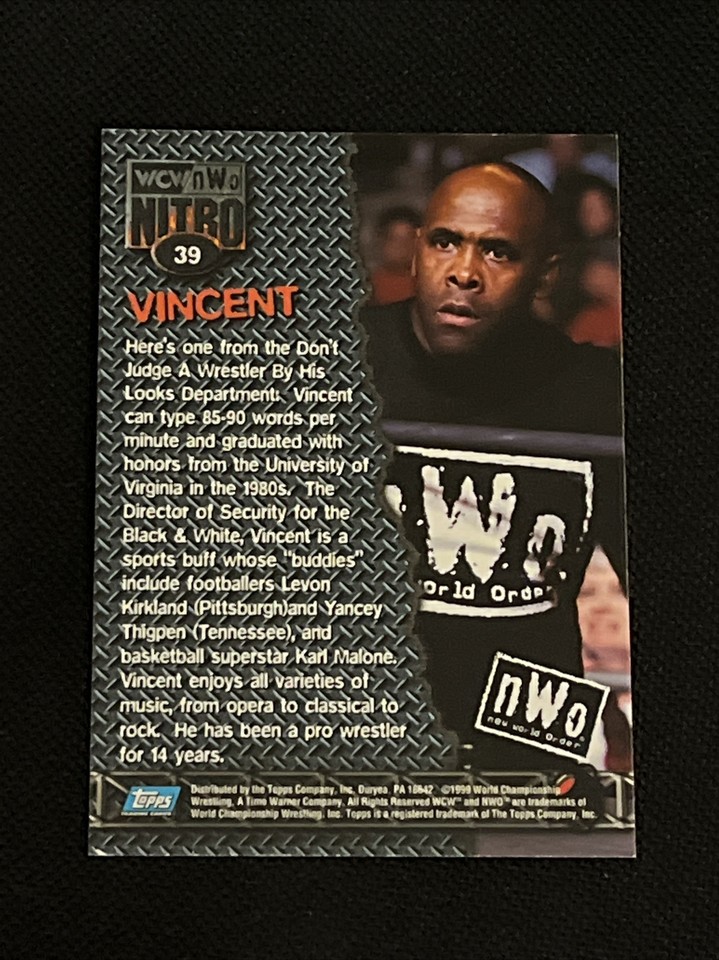 VINCENT 1999 TOPPS WCW/NWO NITRO WRESTLING SIGNED AUTOGRAPHED CARD | eBay