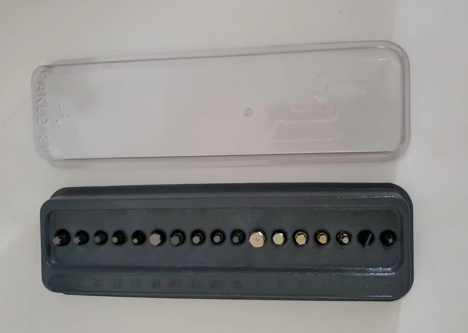 Snap on tools 17 Pcs low profile hex shank Bit set USA made tray + Lid ...